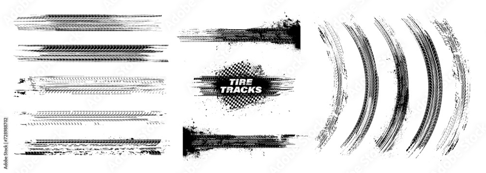 Tire tread marks, isolated wheel texture, tire marks - drift, rally ...