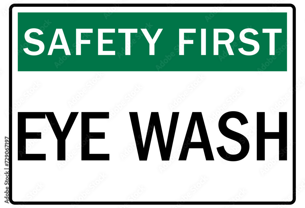 Eye wash station sign Stock Vector | Adobe Stock