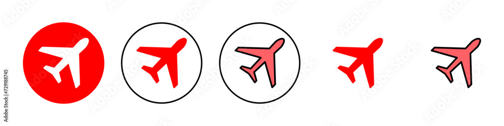 Plane icon set illustration. Airplane sign and symbol. Flight transport ...