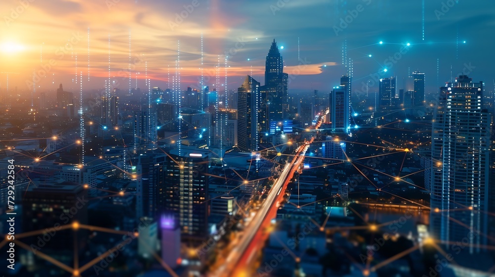 Energy Digitalization Smart city with Wireless network and Connection ...