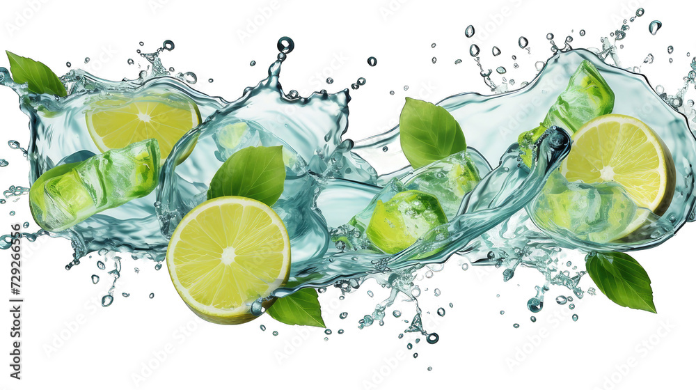 Isolated fresh lemon falling into water on transparent background png ...