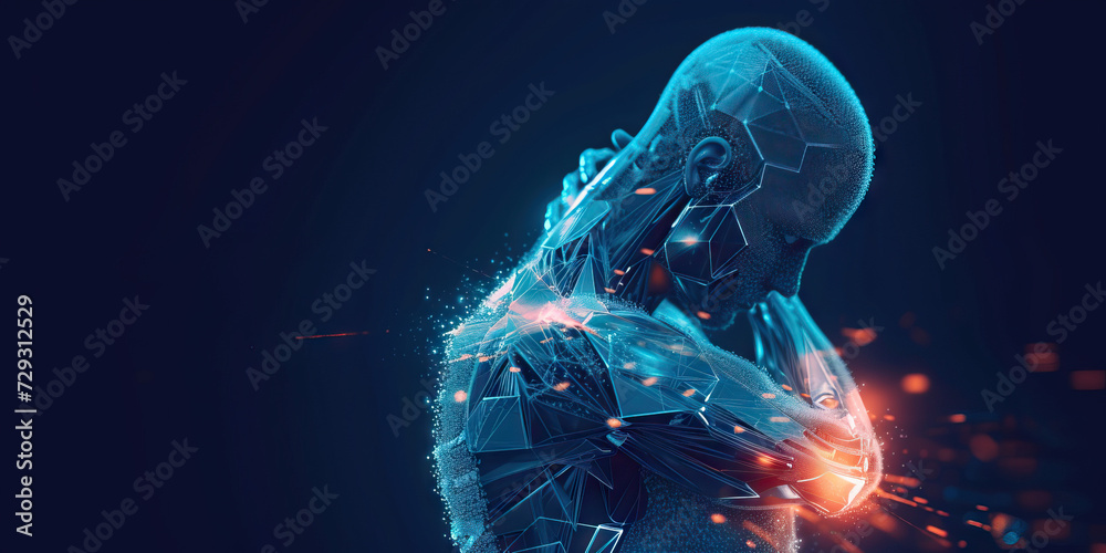 Stock-Illustration „Shoulder Pain: Visual Effects Image of Person ...