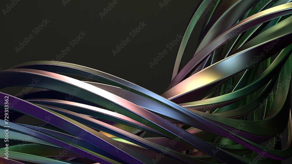 Chrome Rainbow Reflective Wavy Metal Beveled Column Gentle Curve Luxury ...