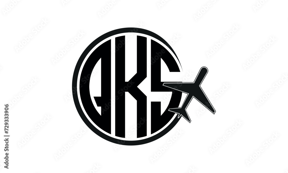 QKS three initial letter circle tour & travel agency logo design vector ...