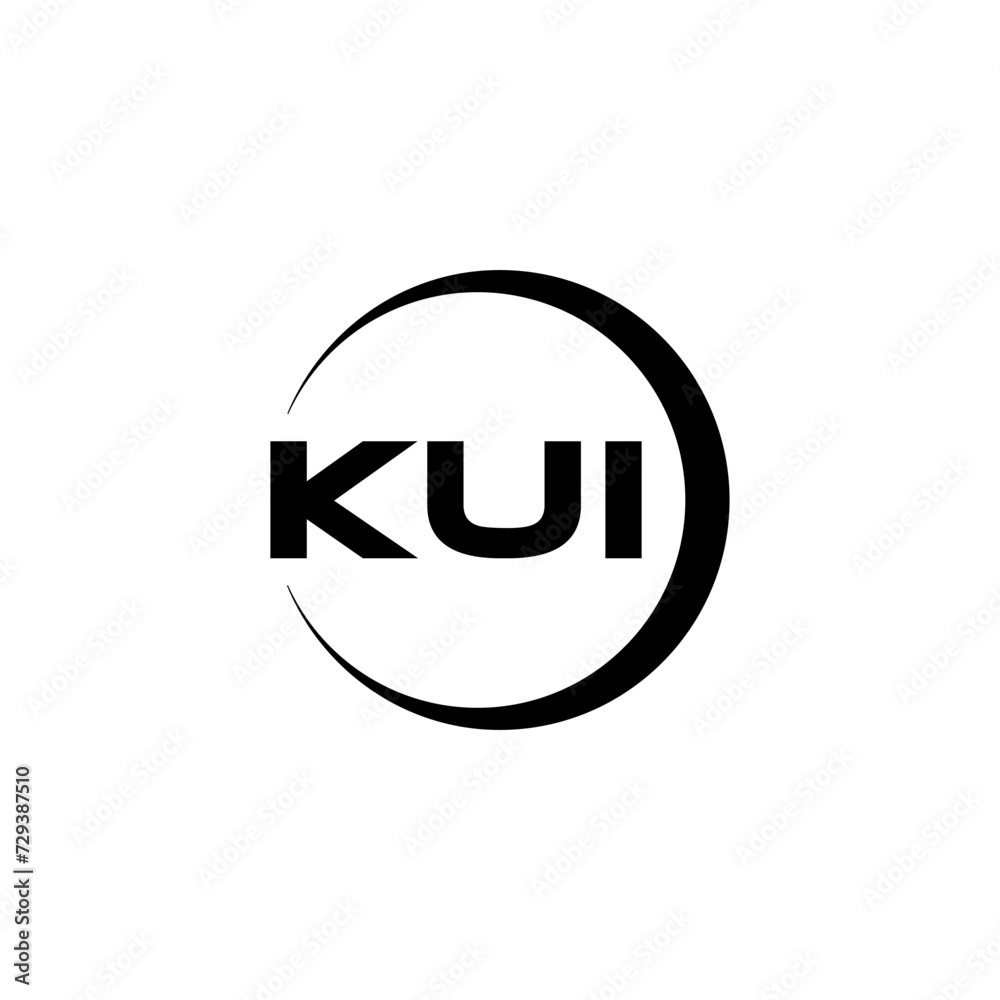 KUI letter logo design with white background in illustrator, cube logo ...