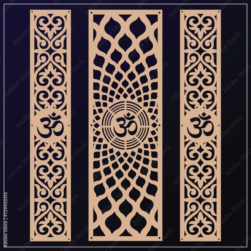 Om Jali design used for temples, Mandir. Om acrylic jali, corian jali ...