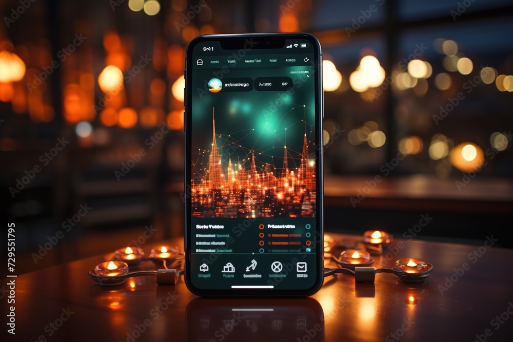 Dynamic Data: A Mobile Phone Screen Shows Interactive Charts and ...