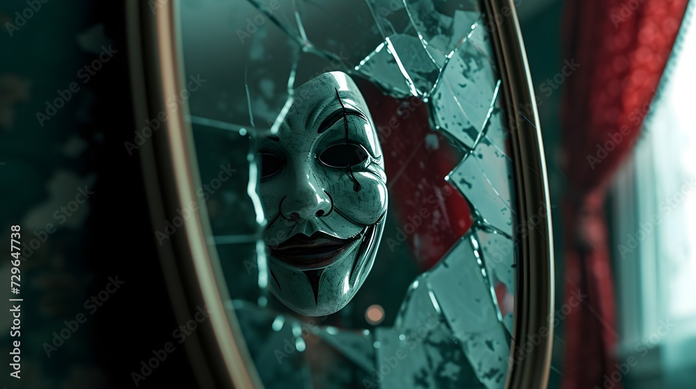 Deceptive Smiles: Cracked Mirror Reflecting Smiling Mask in Ultra ...