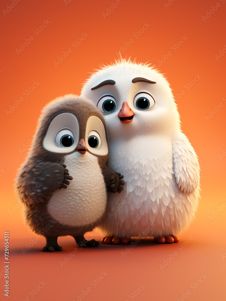 National Hugging Day. Cute animated animals hug each other. celebration ...