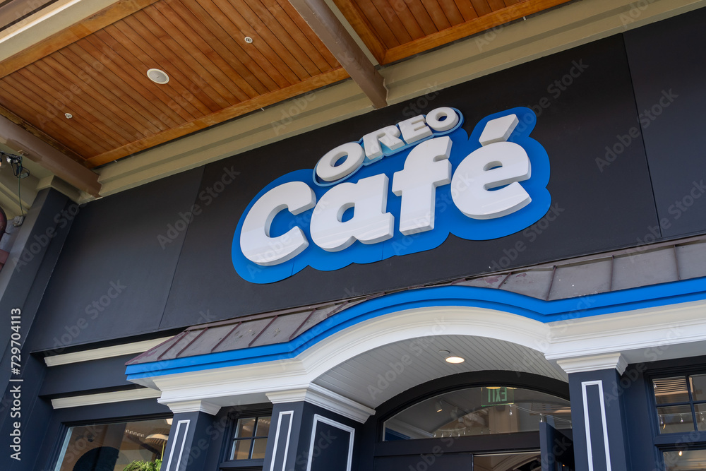 Honolulu, HI, USA - January 14, 2024: Close-up of Oreo Cafe logo sign ...