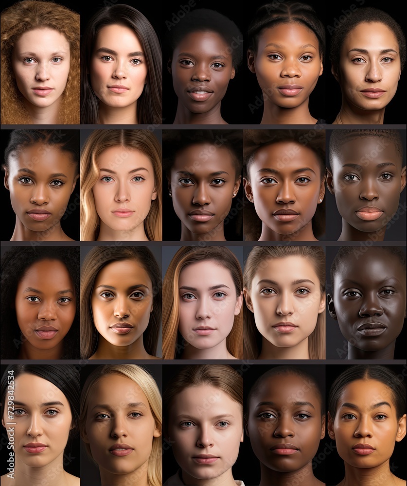 Gender. A series of portraits representing variety and richness of ...