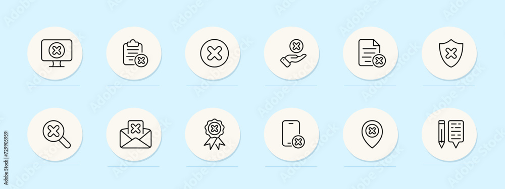 Cancel cross line icon. Versatile, clear, bold, graphic, symbol, cancel ...