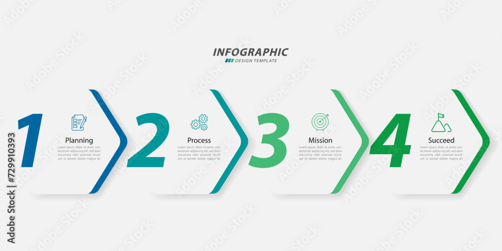 Timeline infographic template. 4 Step timeline journey, calendar Flat ...