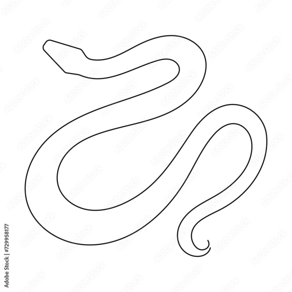 Snake one line art,hand drawn continuous drawing contour,symbol of new ...