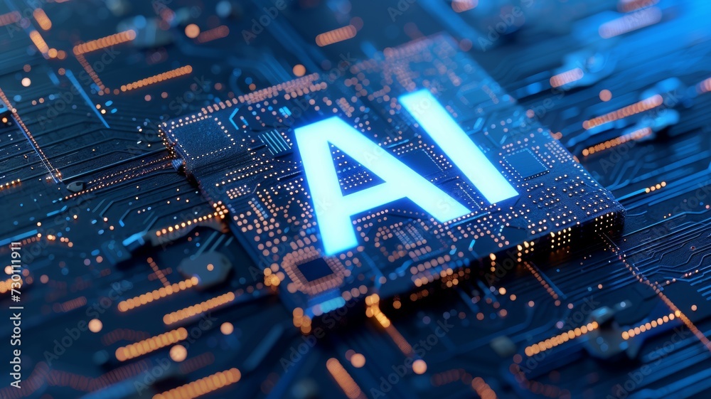 motherboard with ai written on it. Concept AI (Artificial Intelligence ...