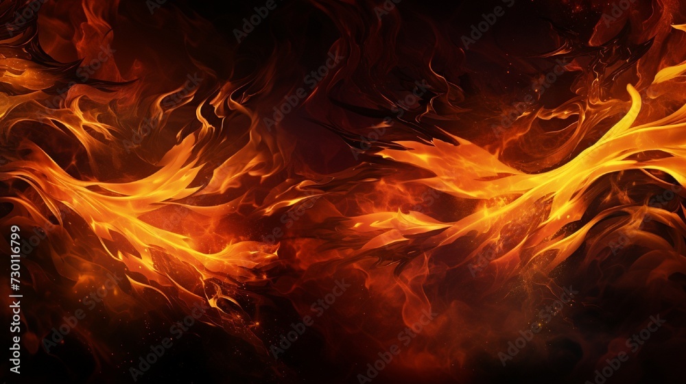 Create a wallpaper with metallic flame and fire patterns, evoking a ...