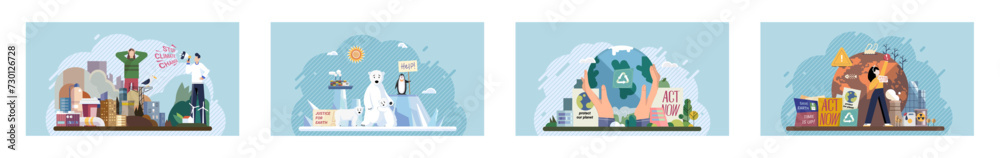 Climate change. Save the planet. Vector illustration Environmental ...
