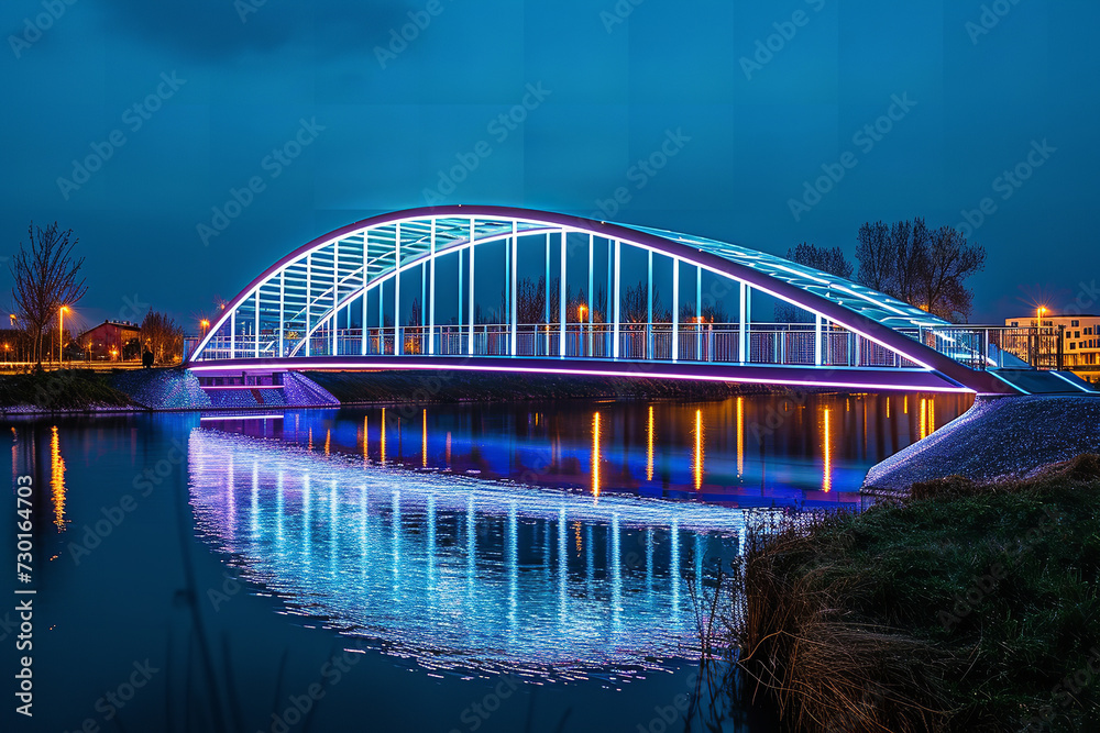 Architecturally striking bridge featuring an integrated light ...