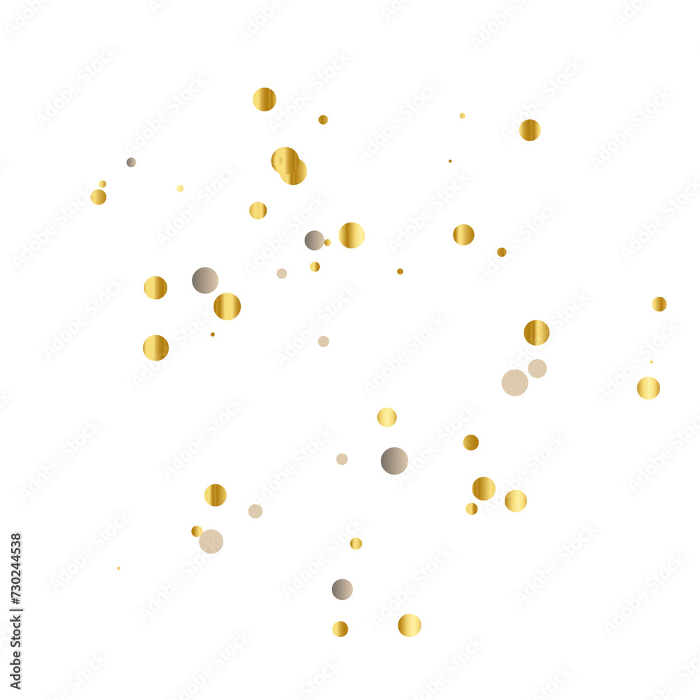 Gold glitter dots on transparent background. Bright dust explosion ...