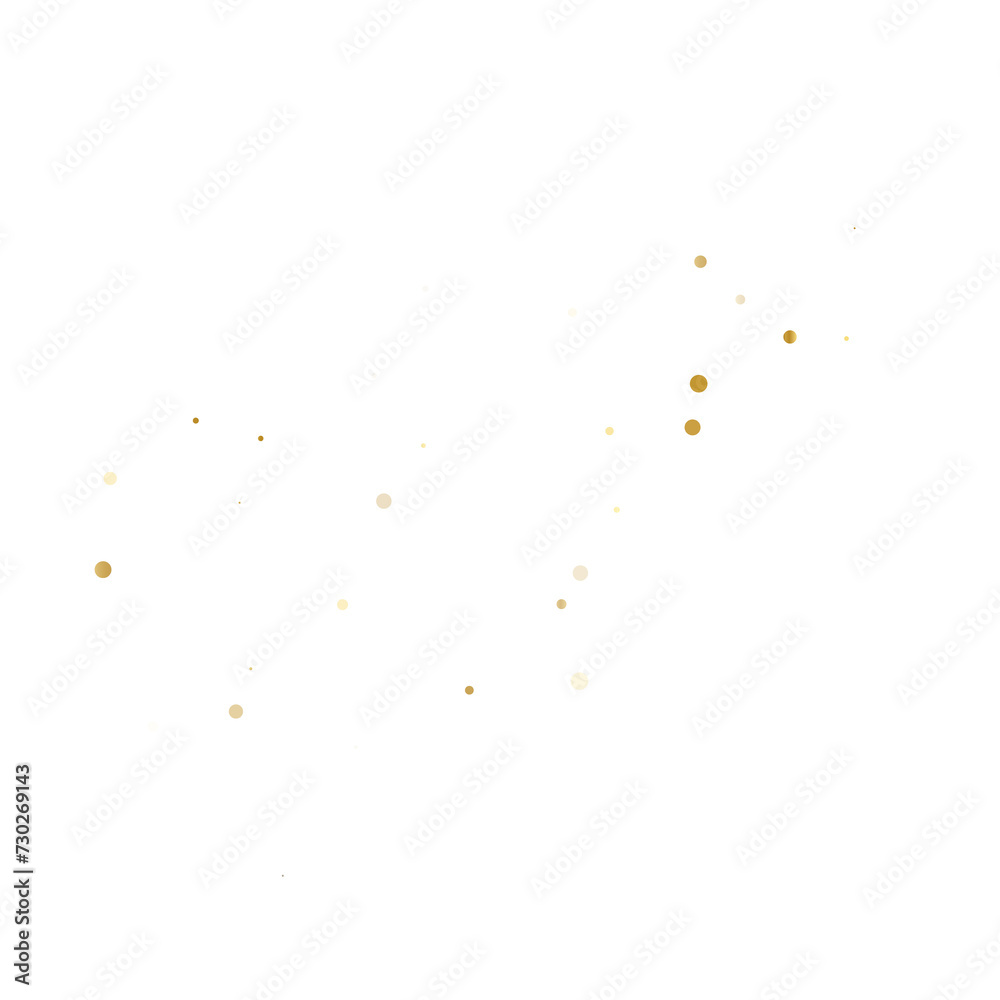 Gold glitter dots on transparent background. Bright dust explosion ...