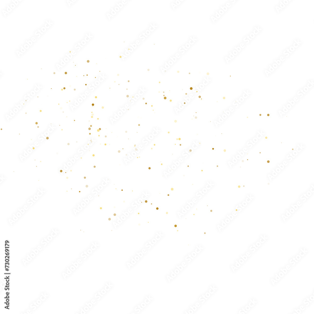 Gold glitter dots on transparent background. Bright dust explosion ...