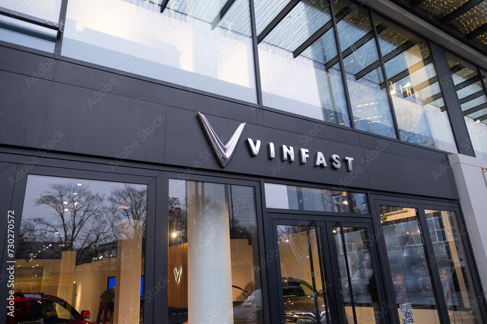 Photo Stock Advertising banners of Vinfast, showroom vingroup Sales ...