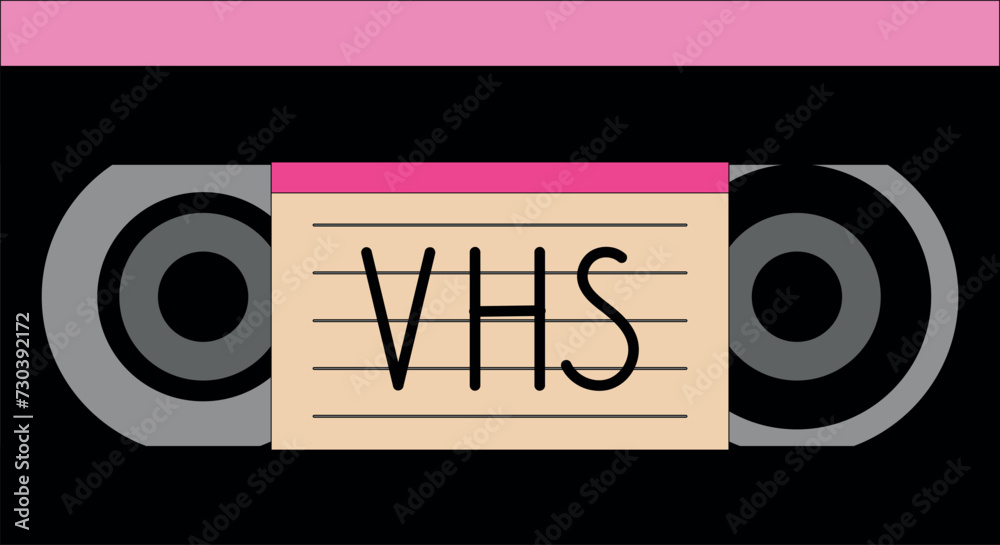 VHS cassette, video recording system on a transparent background. 80 ...