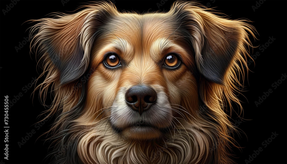 Close-up of the dog in a horizontal orientation, highlighting the ...