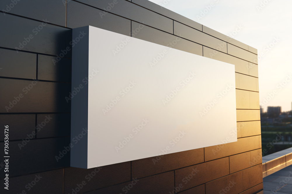 Commercial Building Fascia Logo And Signage Mockup The Exterior Wall Of ...