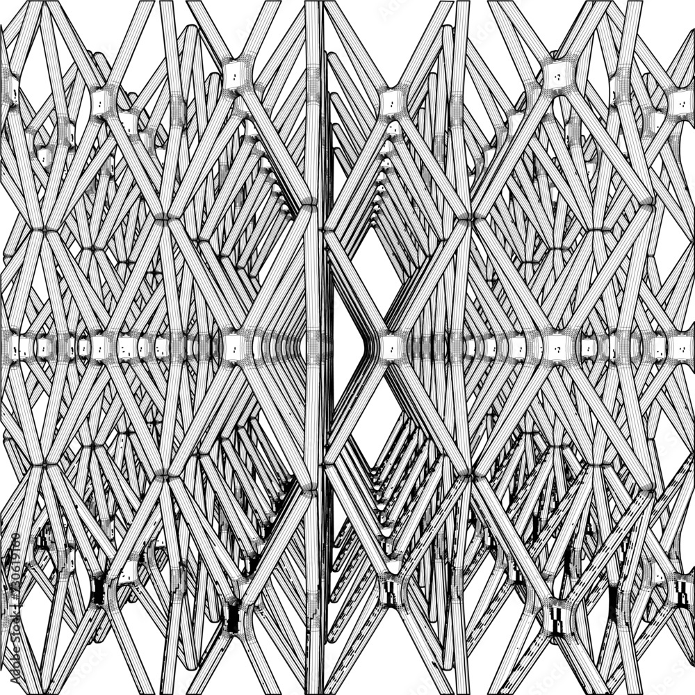 Abstract Triangular Construction Structure Vector. A Vector Illustration Of Architectural ...