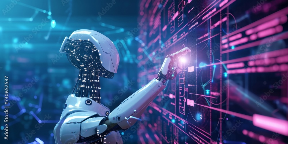 Robot humanoid using computer for big data analytic using AI thinking ...