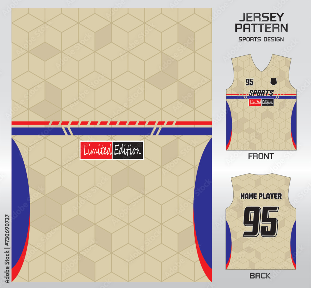 Pattern vector sports shirt background image.Golden hexagonal fabric ...
