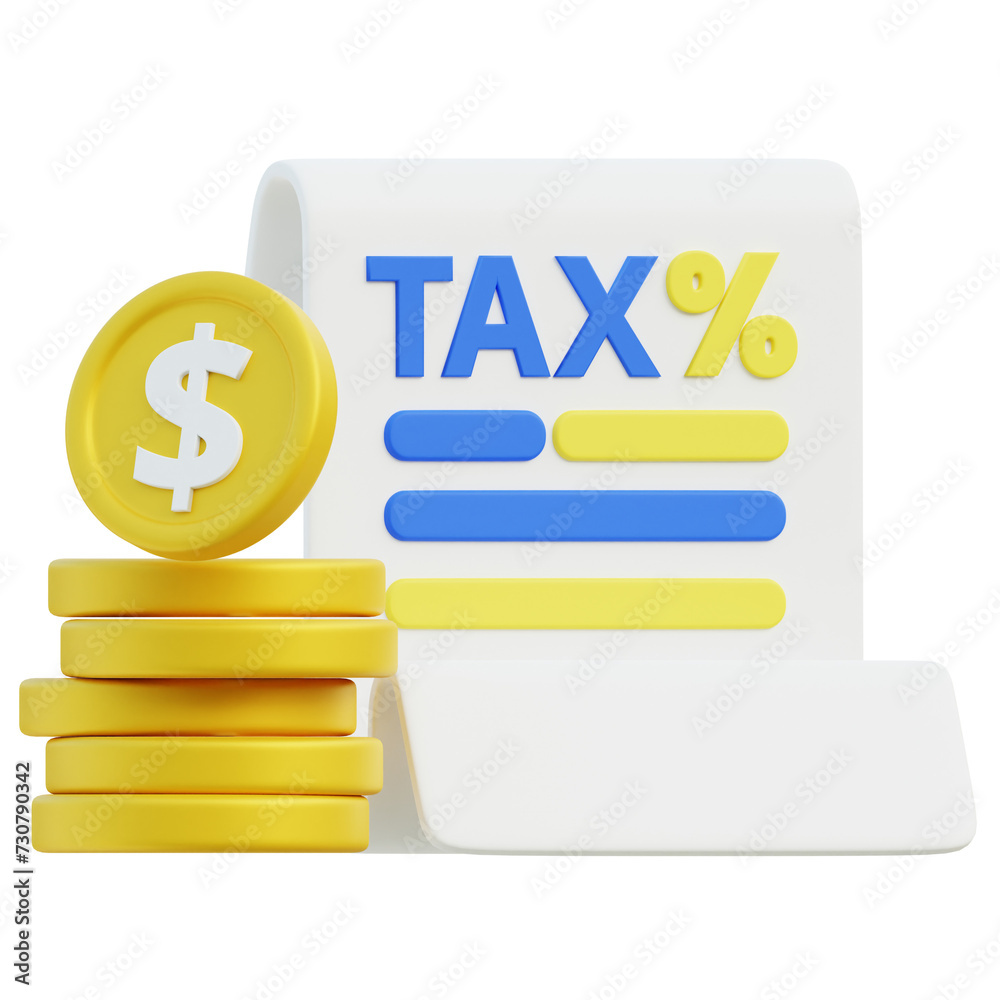 Tax 3d, 3d icon, 3d illustration, style, render, rendering, Suitable ...