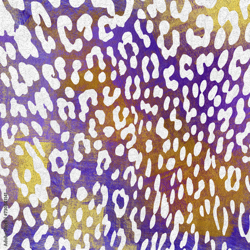 Bright safari backdrop with leopard skin prints. Scrapbook abstract ...