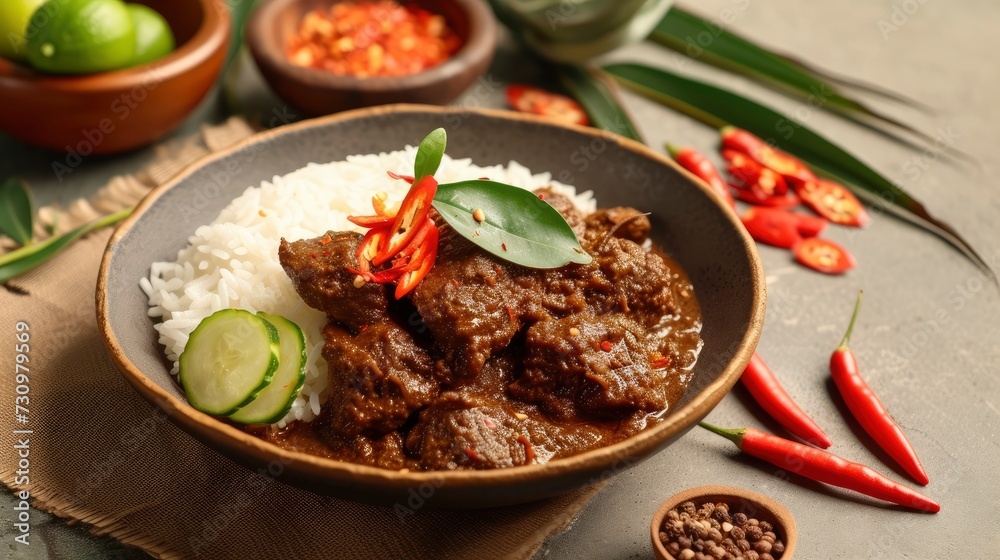 Beef rendang or nasi rendang sapi is a minang dish originating from the ...