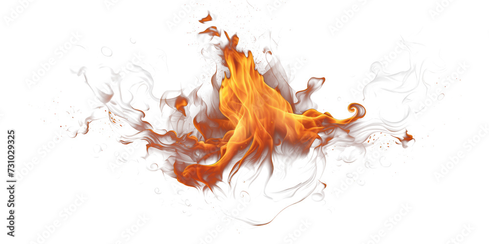 Realistic Fire Flame Isolated on Transparent Background - High-Quality ...
