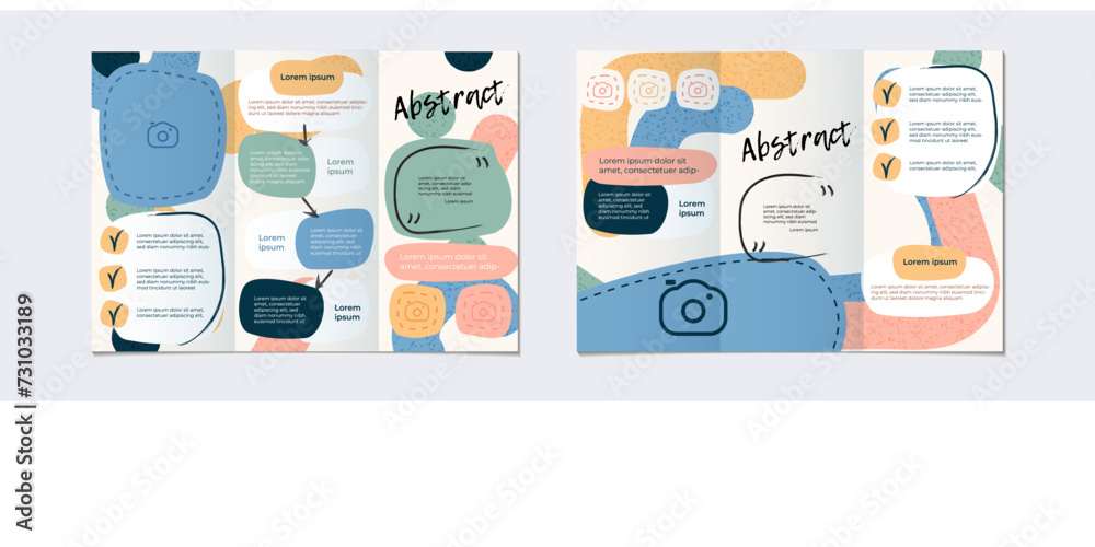 Cute creative multi colored cover design for advertising brochure with ...