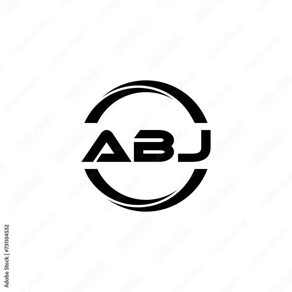 ABJ letter logo design with white background in illustrator, cube logo ...