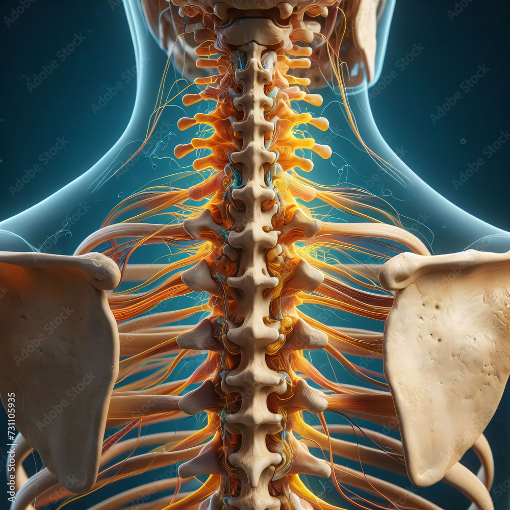 Ilustración de Stock Spinal column and vertebral structure, anatomy, 4k, HD, spine anatomy ...