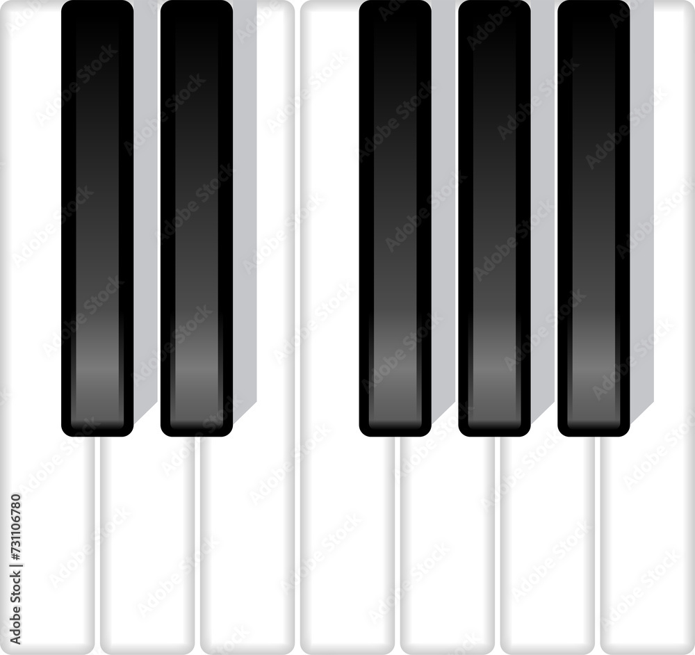 illustration of piano keys notes for your design, on transparent, png ...