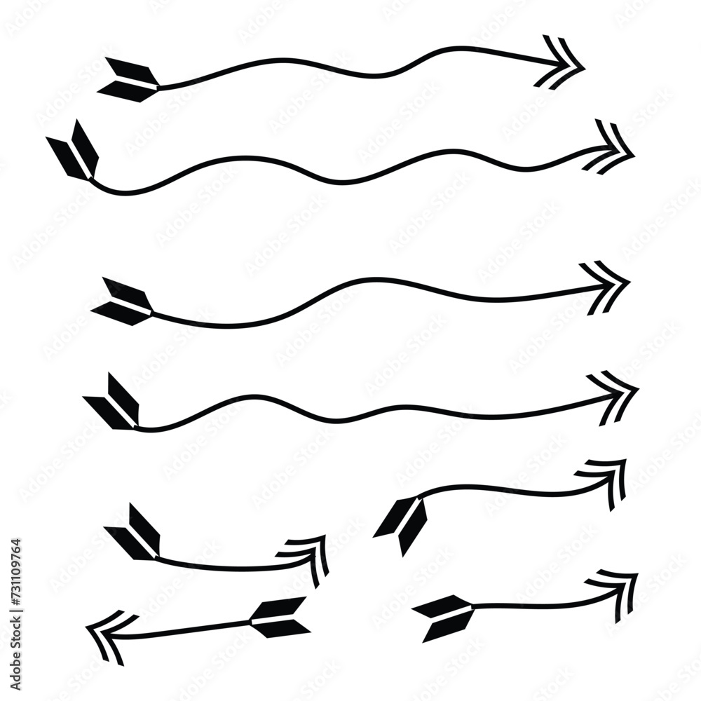 Arrows big black set icons. Arrow icon. Arrow vector collection. Arrow ...