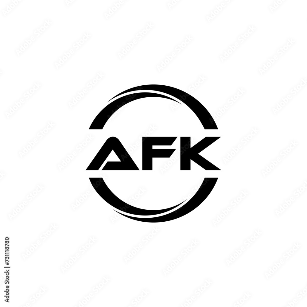 Vetor do Stock AFK letter logo design with white background in ...