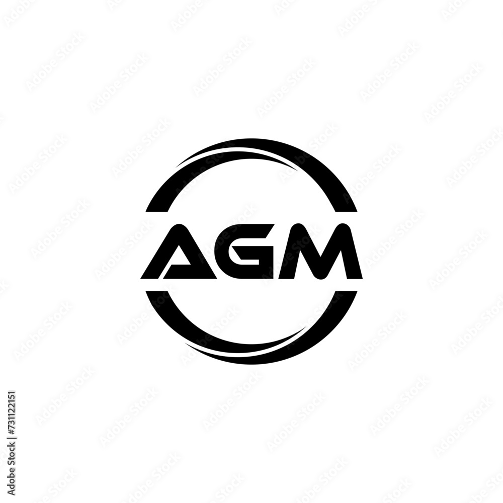AGM letter logo design with white background in illustrator, cube logo ...