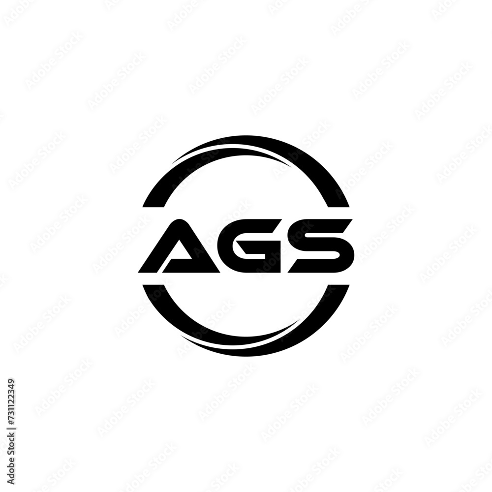 AGS letter logo design with white background in illustrator, cube logo ...