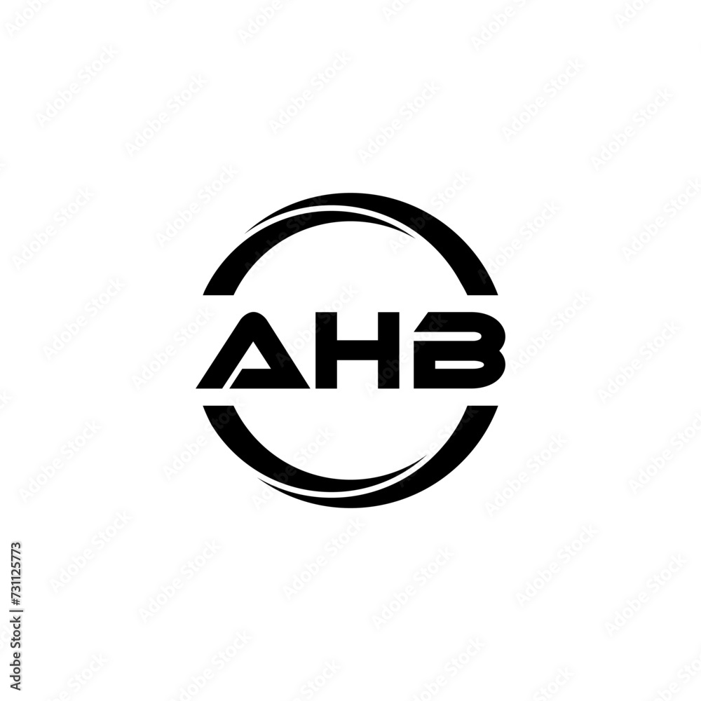 Image vectorielle Stock AHB letter logo design with white background in ...