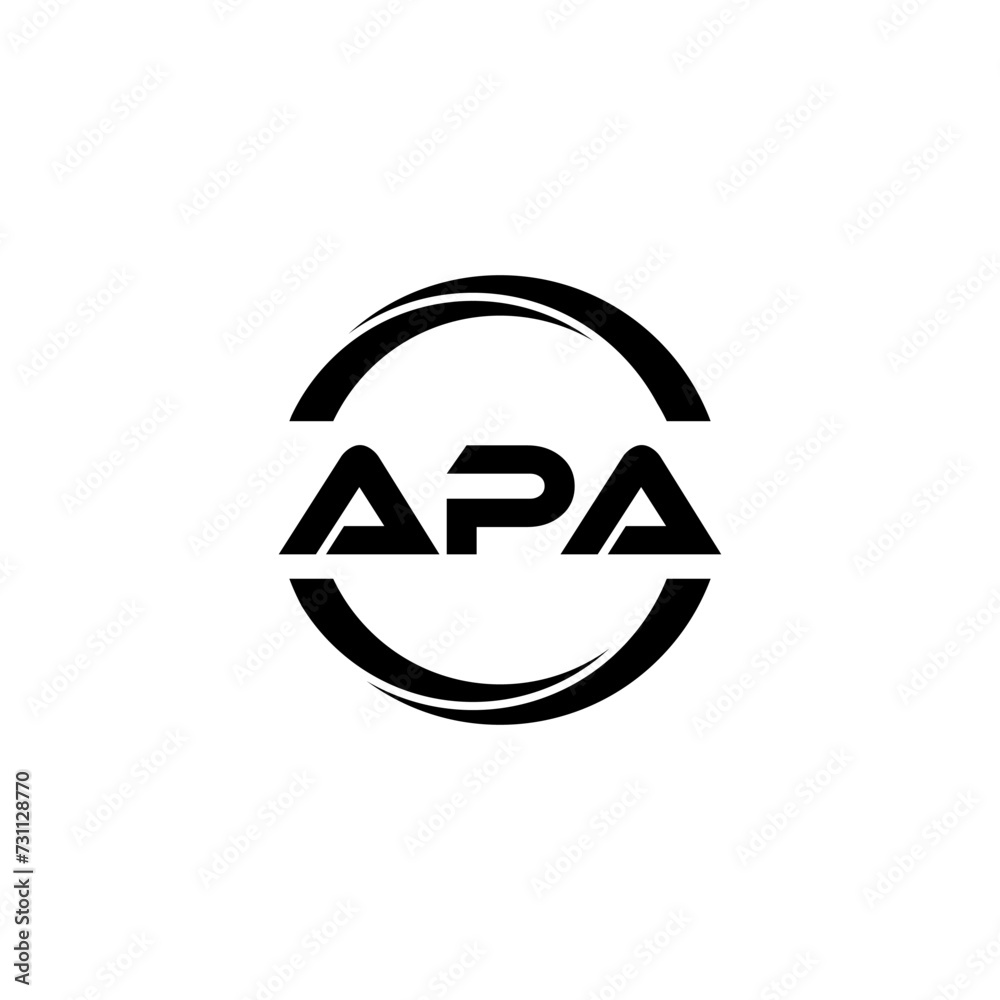 APA letter logo design with white background in illustrator, cube logo ...