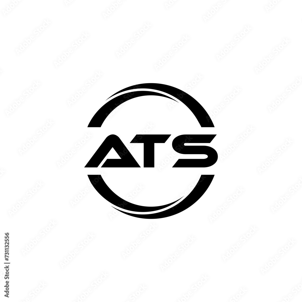 ATS letter logo design with white background in illustrator, cube logo ...