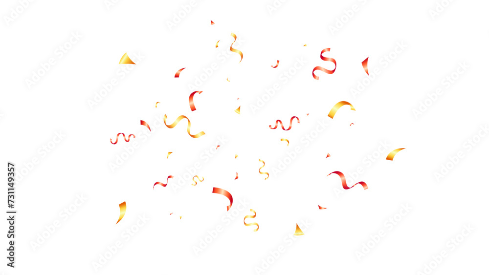 Celebration vector banner background with yellow and red winding ...