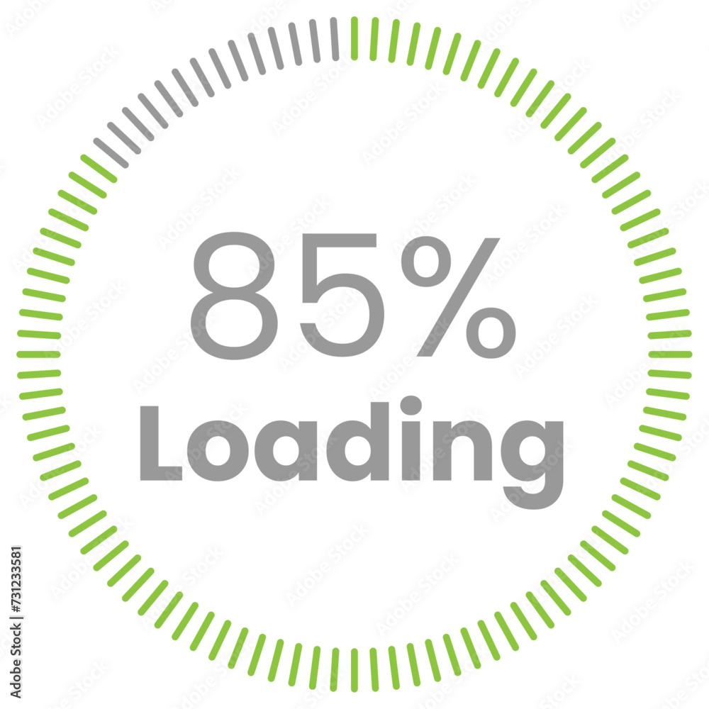 85% Loading. 85% circle diagrams Infographics vector, 85 Percentage ...