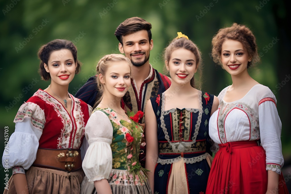 group of people with different cultural diversity with charming ...